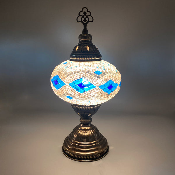 Hand Made Turkish Lamp, Blue/White – Hands of the World
